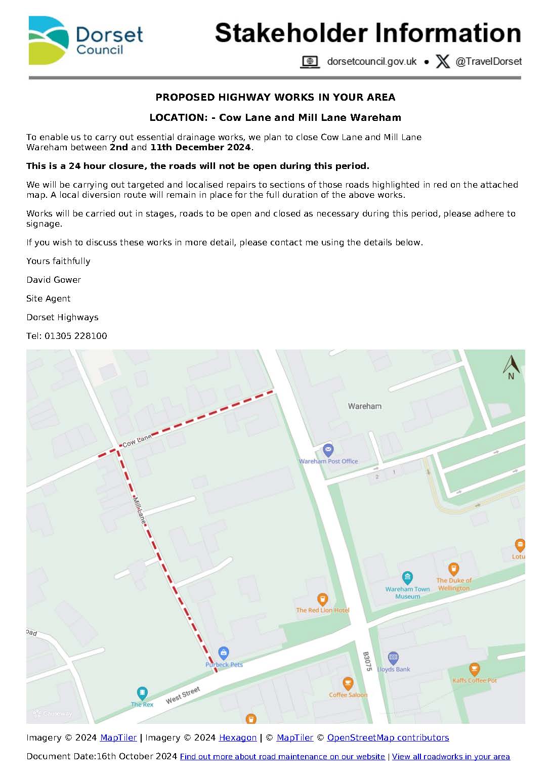 Cow Lane and Mill Lane, Wareham - Wareham Town Council